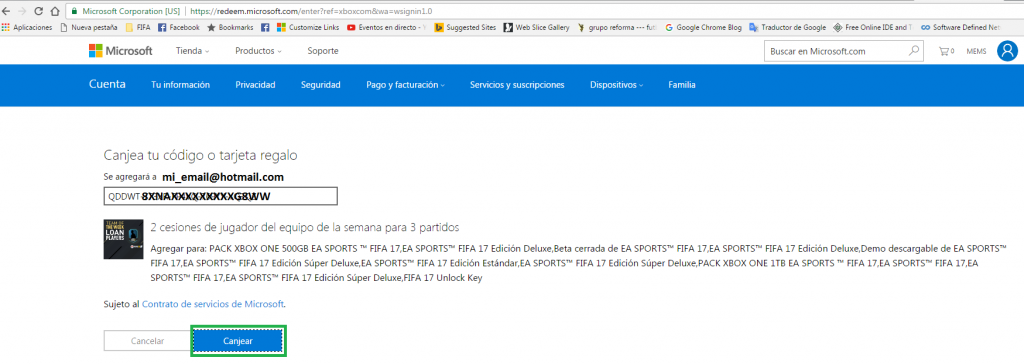 COMO CANJEAR CODIGO DE XBOX ONE en XBOX.COM